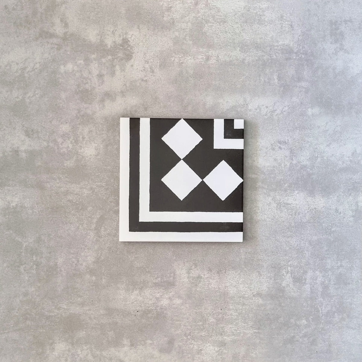 Richmond Manor White / Black Corner Tiles 20 x 20cm — Fayrouz Tile and ...