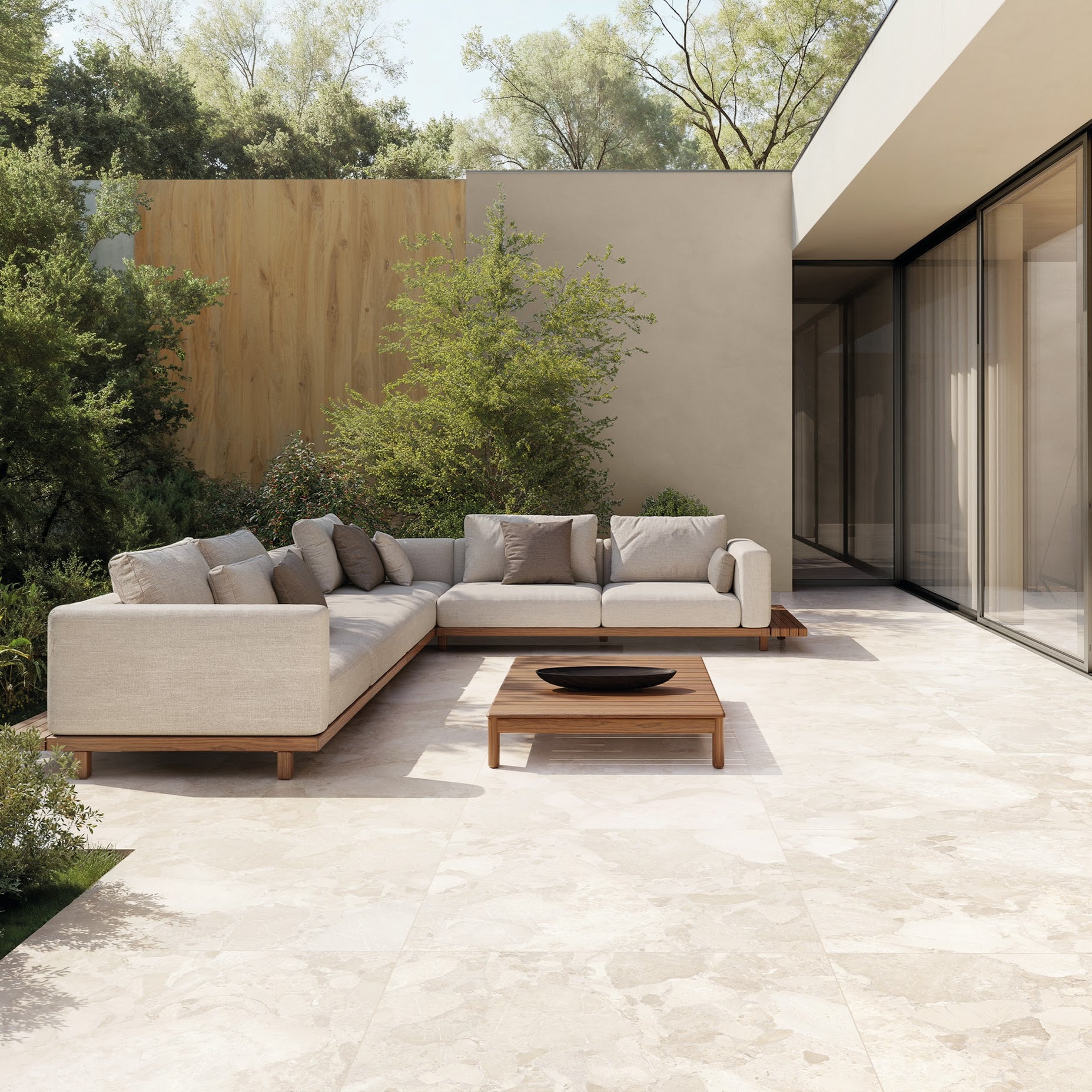 Riad Blanco Terrazzo 20mm thick | Outdoor Stone Tile Slabs | 100cm x 1 ...
