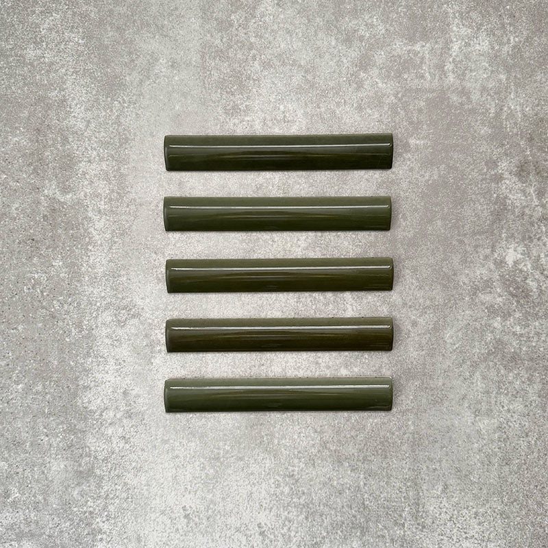 Zellige Botanical Green Bullnose | Moroccan Style | 3cm x 20cm ...