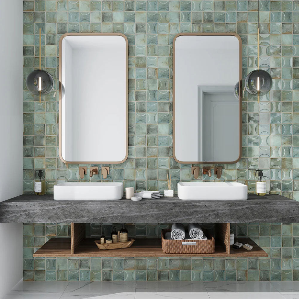 Saigon Celadon Green Decor Square | Wall Tile | Moroccan Style | 10cm ...