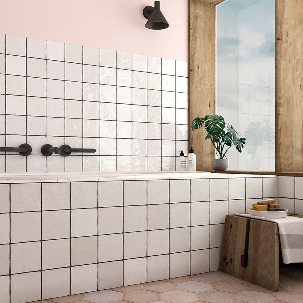 Zellige White Square | Moroccan Style | 13.2cm x 13.2cm — Fayrouz Tile ...