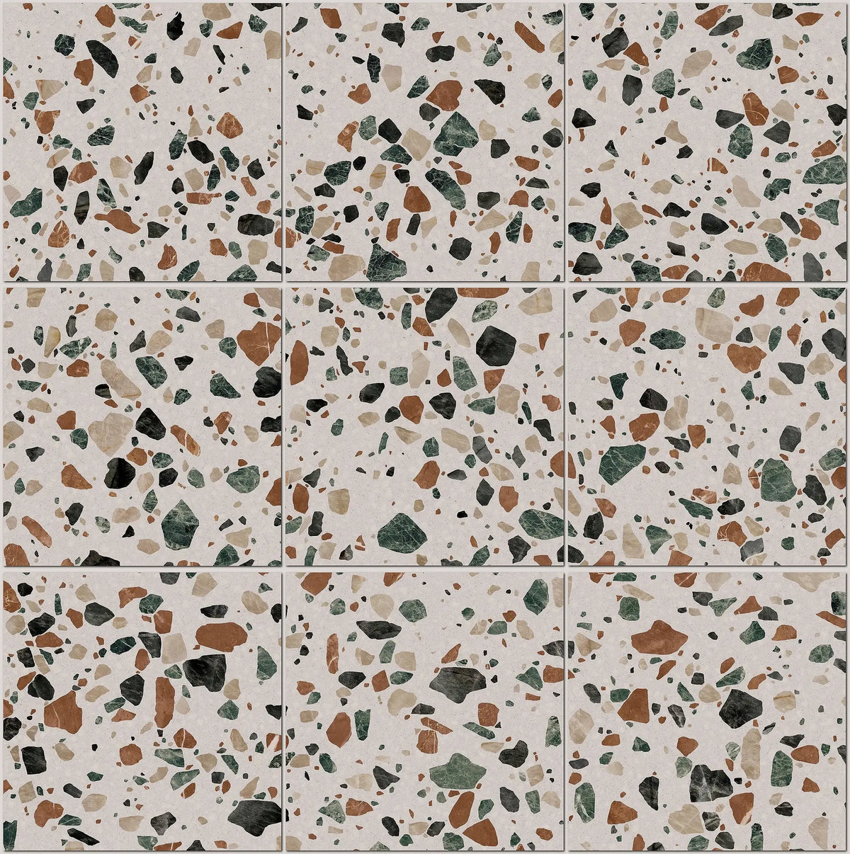 FULL TILE SAMPLE Turin Terrazzo Blanco DROPS Tiles | 20cm x 20cm ...