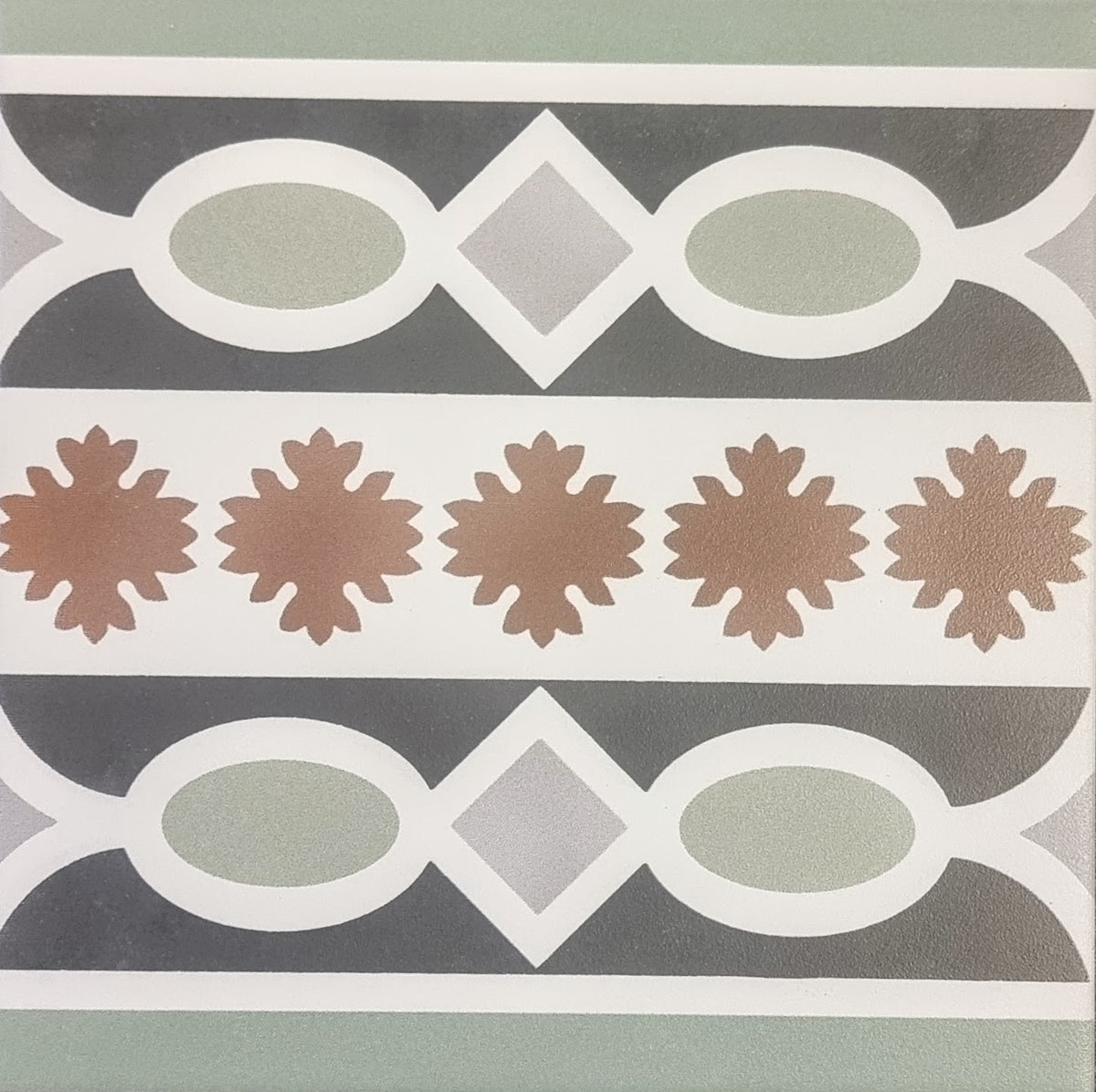 FULL TILE SAMPLE Imperial Victorian Green Mini Tiles | Border Tile | 1 ...