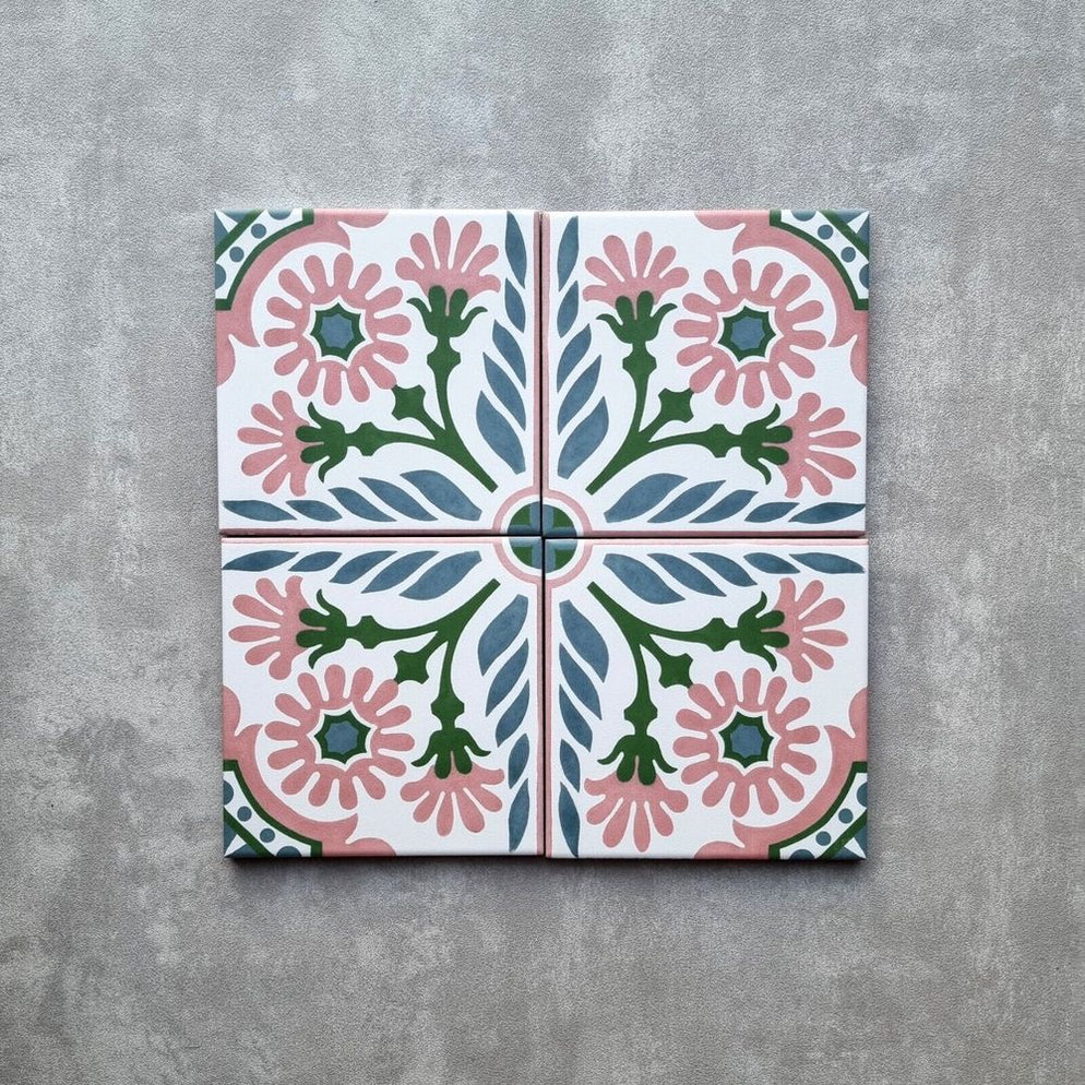 Jardin MINI Rose Moroccan Wall & Floor Tile 15cm x 15cm — Fayrouz Tile ...