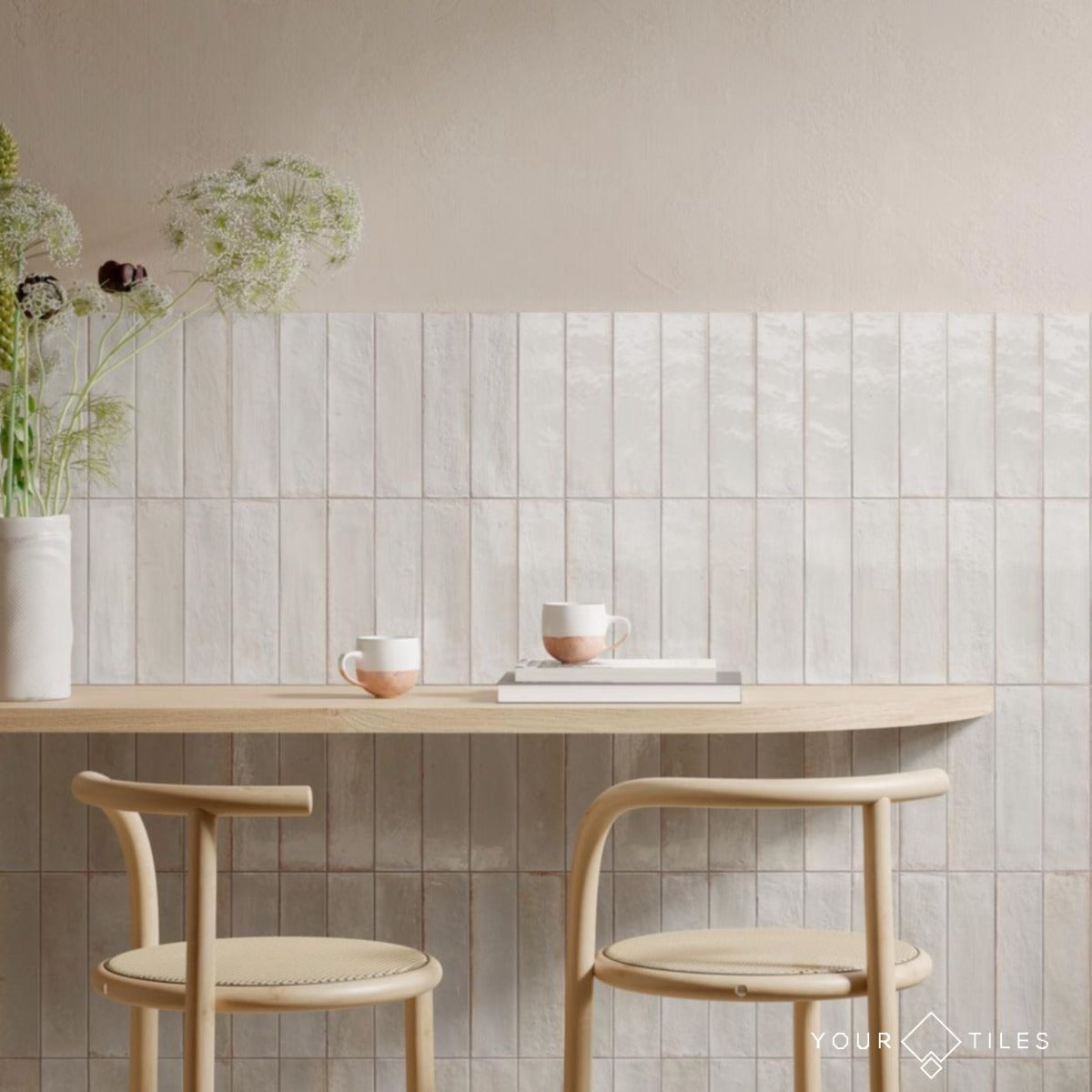 Levent Antique White Tile Wall & Floor Porcelain Tiles 6cm x 24cm ...